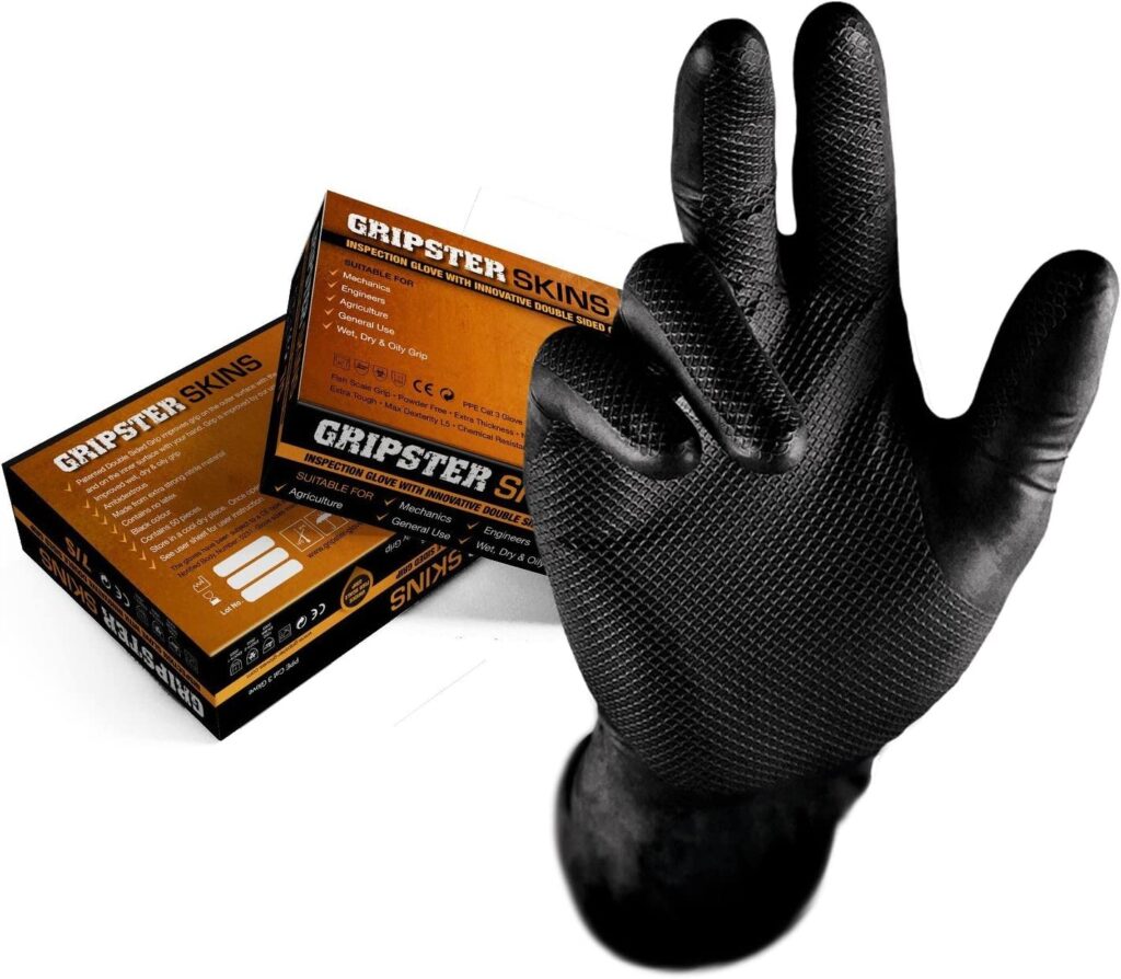Gripster Skins Disposables Gloves (Black) | Safety Boots