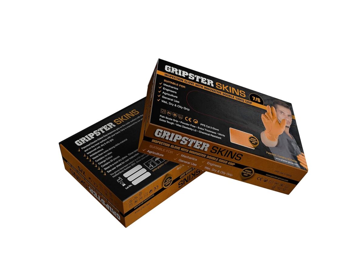 Gripster Skins Disposables Gloves (Orange) | Safety Boots